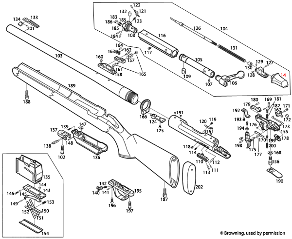 Browning® A-Bolt Shotgun Explosionszeichnung - Brownells Deutschland