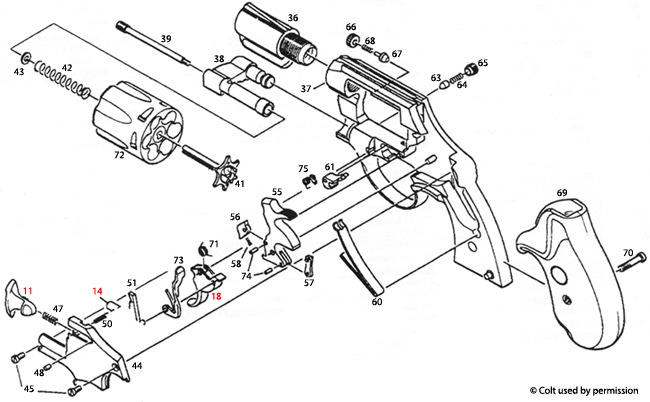 Colt® SF-VI Explosionszeichnung - Brownells Deutschland