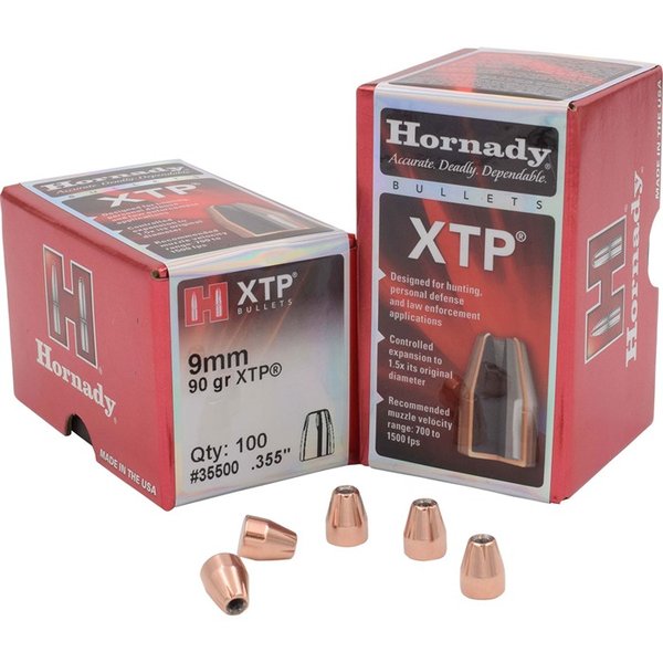 HORNADY 9 mm (.355") Pistolengeschosse XTP® 9MM (0,355") 90 gr. Mantel ...