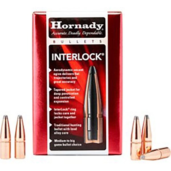HORNADY INTERLOCK 30 (0.308") Soft-Point-Geschosse INTERLOCK® Kaliber .30 (0,308") 150 gr Spire ...